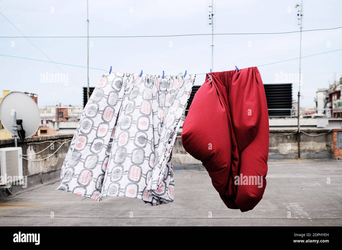 Clothes for drying on terrace hi-res stock photography and images - Alamy