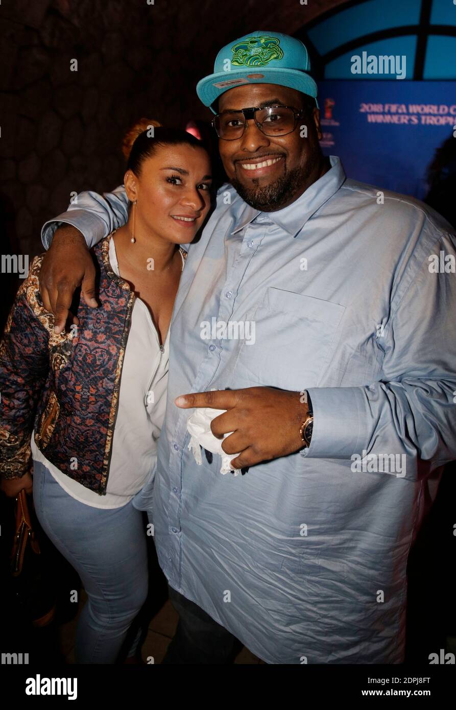 Big Ali and his wife attending the launch of the new game FIFA 2016 ...