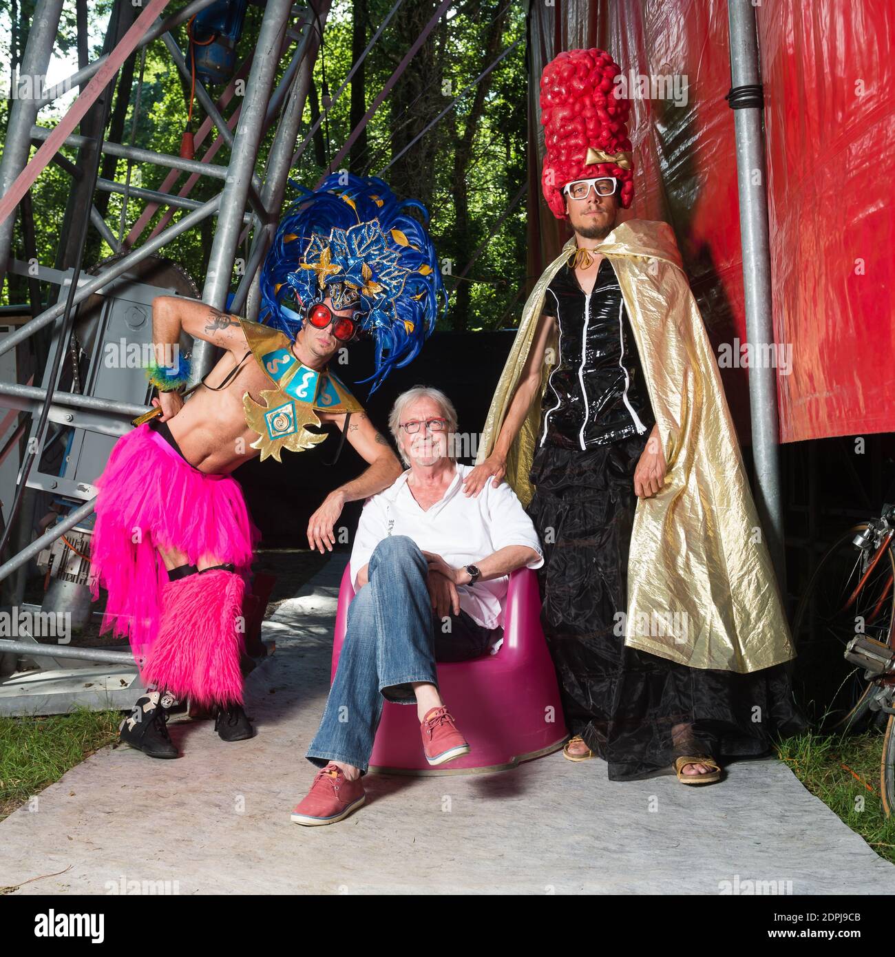 Swiss rock band Explosion De Caca poses for pictures in Nyon ...