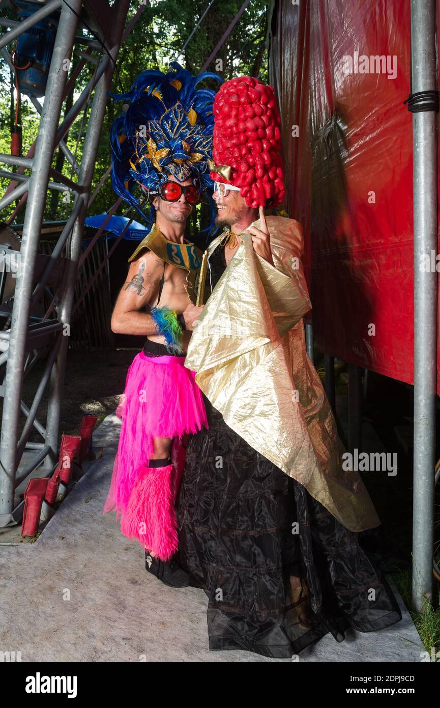 Swiss rock band Explosion De Caca poses for pictures in Nyon ...