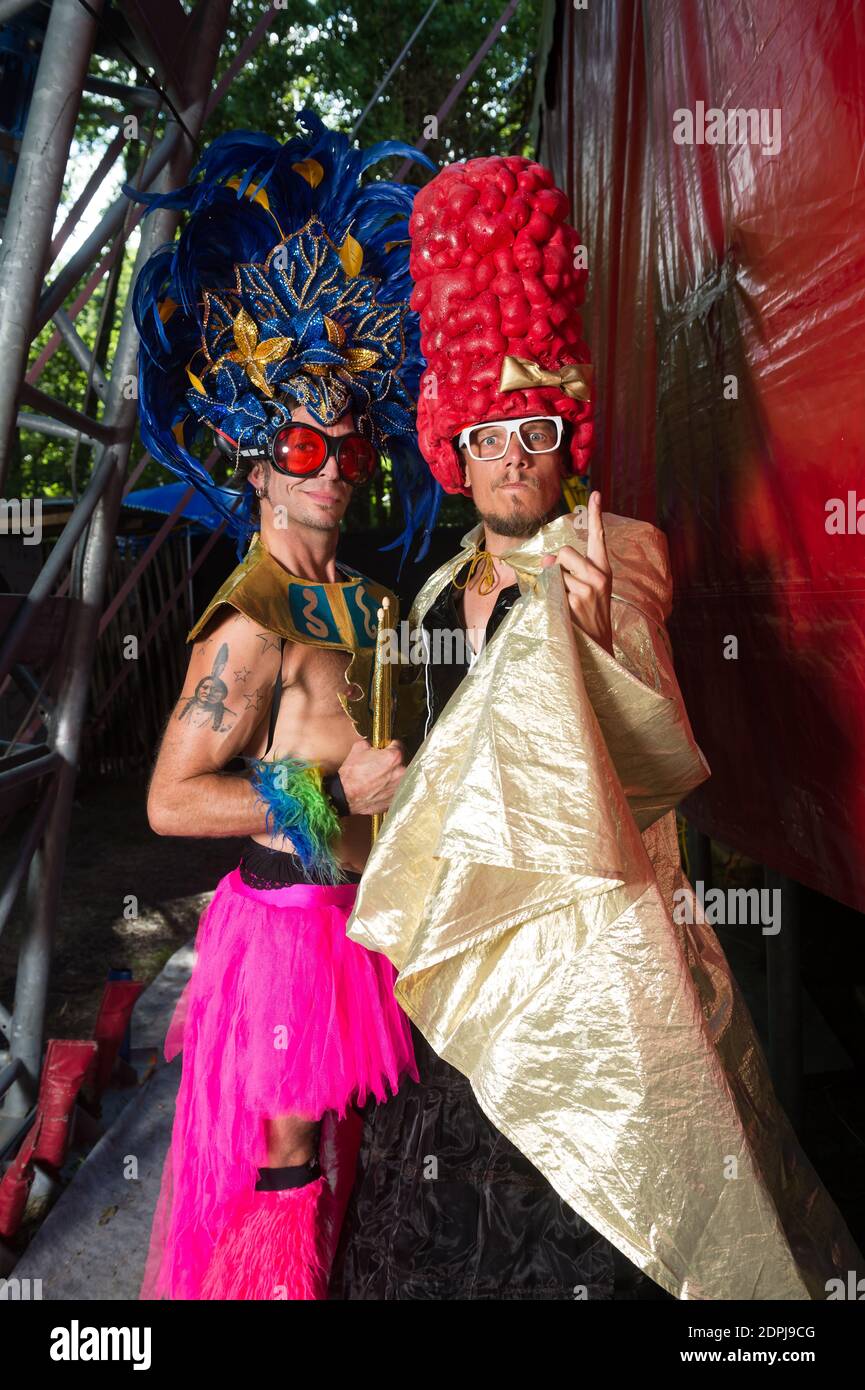 Swiss rock band Explosion De Caca poses for pictures in Nyon ...
