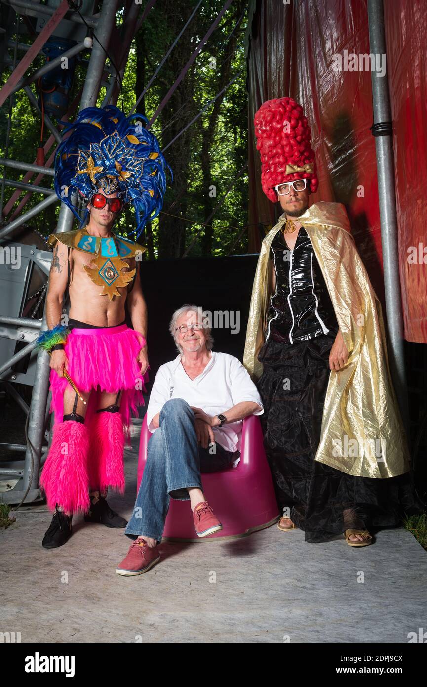 Swiss rock band Explosion De Caca poses for pictures in Nyon ...