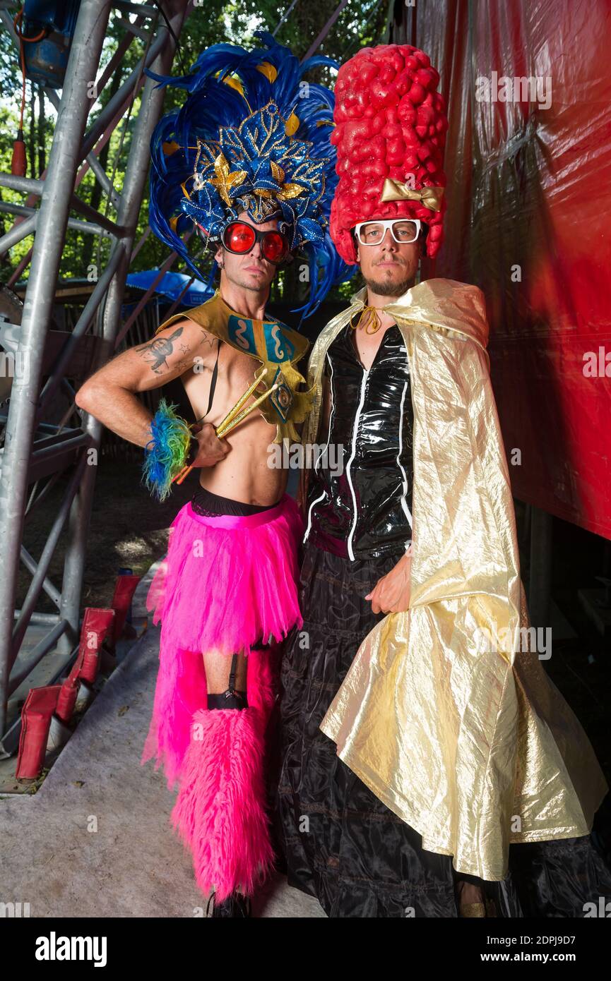 Swiss rock band Explosion De Caca poses for pictures in Nyon ...