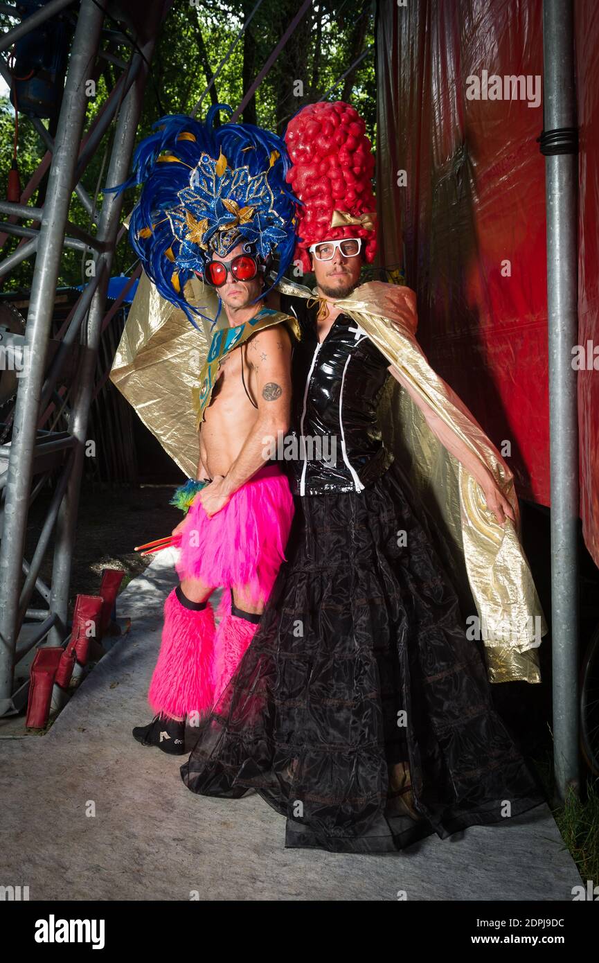 Swiss rock band Explosion De Caca poses for pictures in Nyon ...