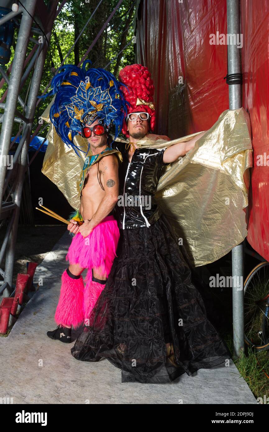 Swiss rock band Explosion De Caca poses for pictures in Nyon ...