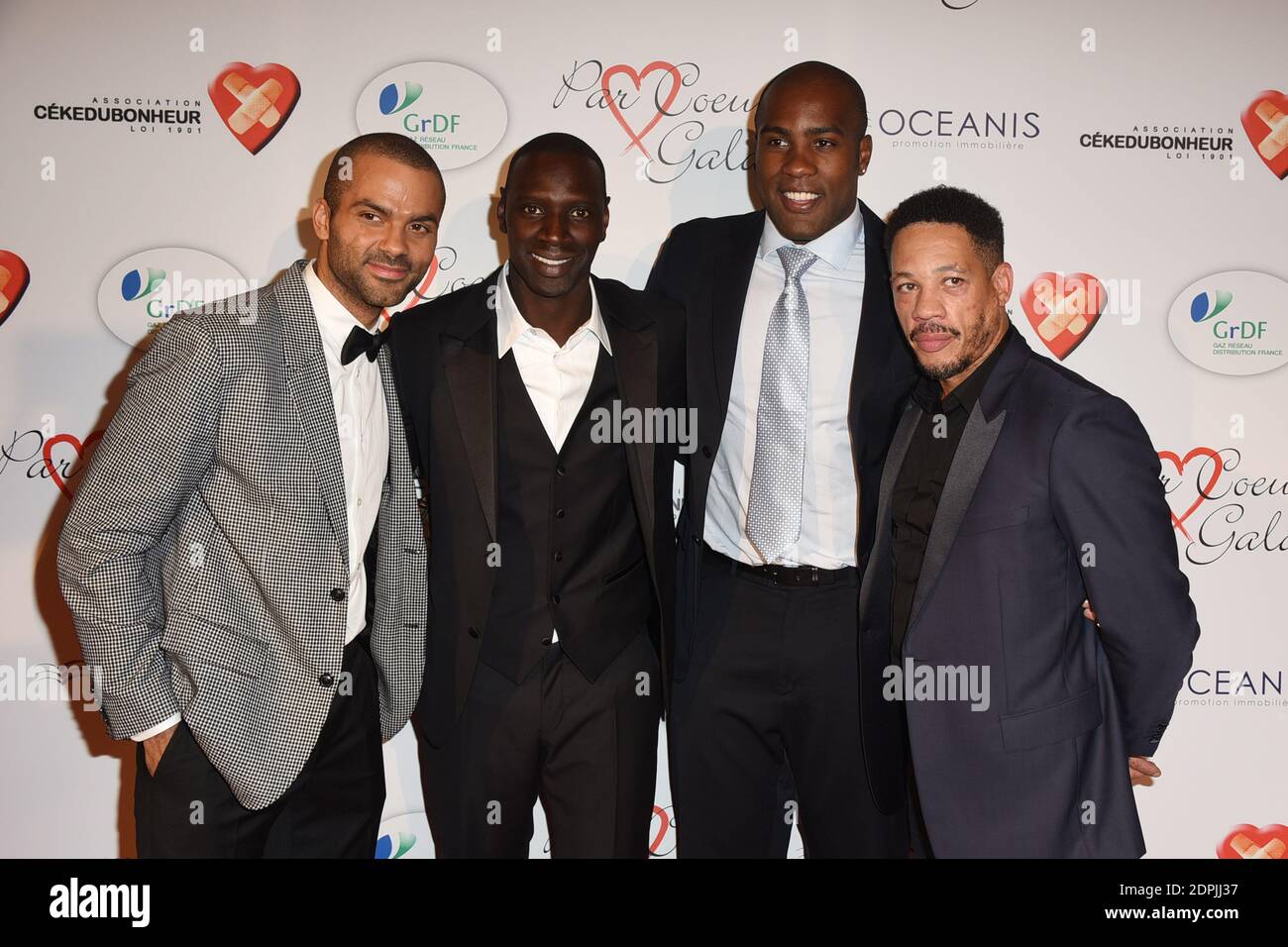 Tony Parker, Omar Sy, Teddy Riner and Joey Starr attending the 'Par ...