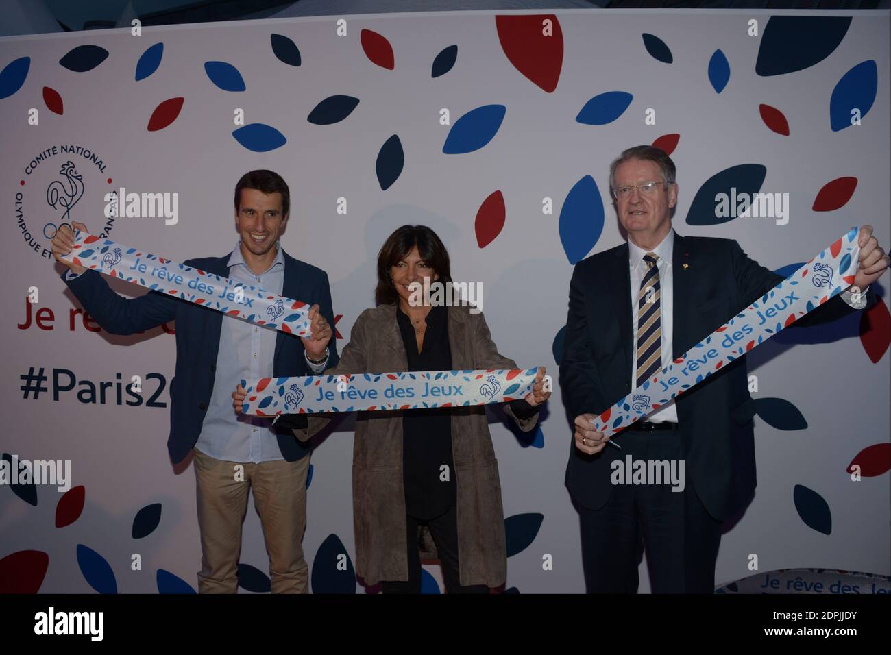 Tony Estanguet, Anne Hidalgo and Bernard Lapasset attending the 'Je ...