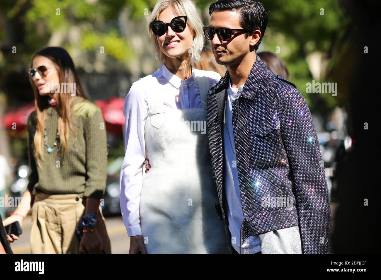 Street style, Linda Tol and Alessandro Enriquez arriving at Fendi ...