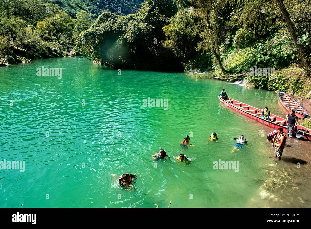 Swimming in the Tampaon River, San Luis Potosi, Mexico Stock Photo - Alamy