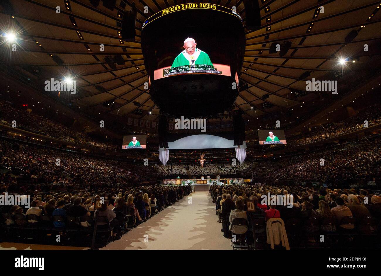 Pope Francis celebrates Mass at Madison Square Garden on Sept. 25, 2015 ...