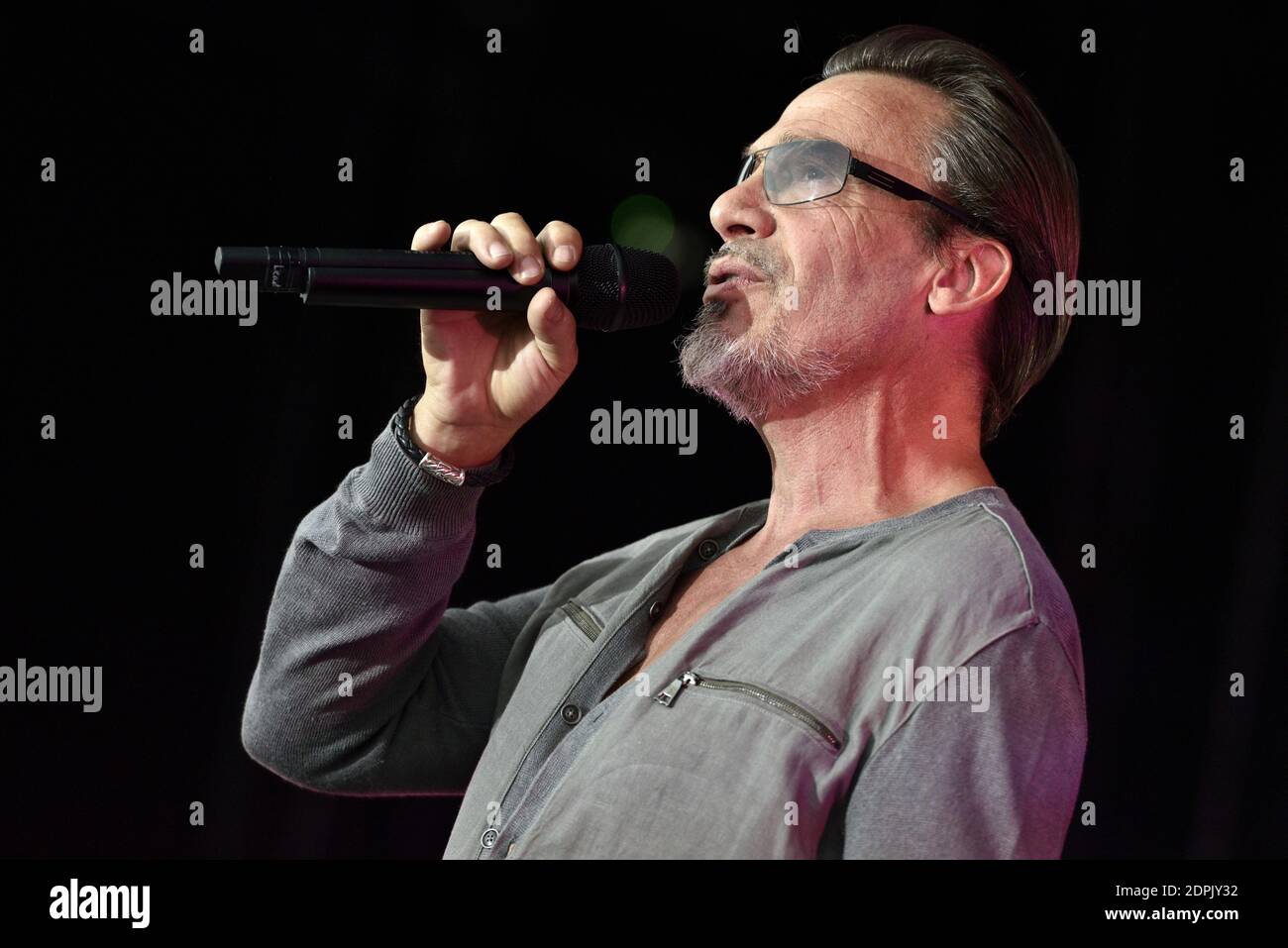French singer Florent Pagny performs live on stage at 'Le Tigre' during ...