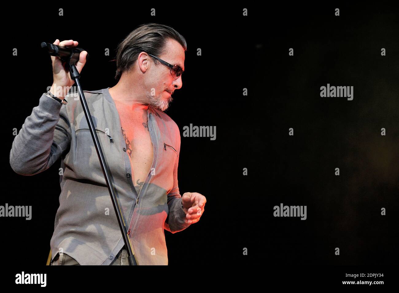 French singer Florent Pagny performs live on stage at 'Le Tigre' during ...