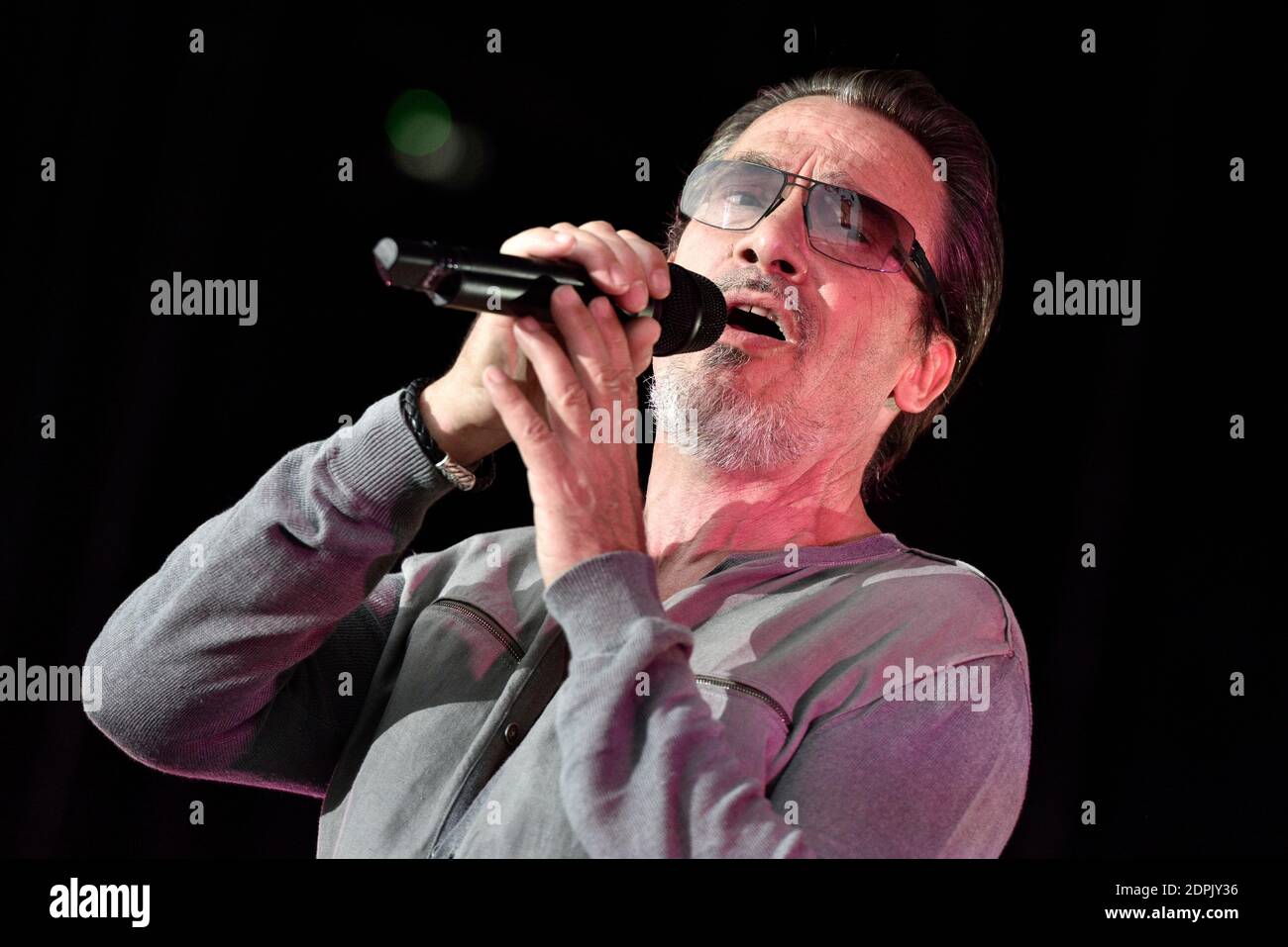 French singer Florent Pagny performs live on stage at 'Le Tigre' during ...