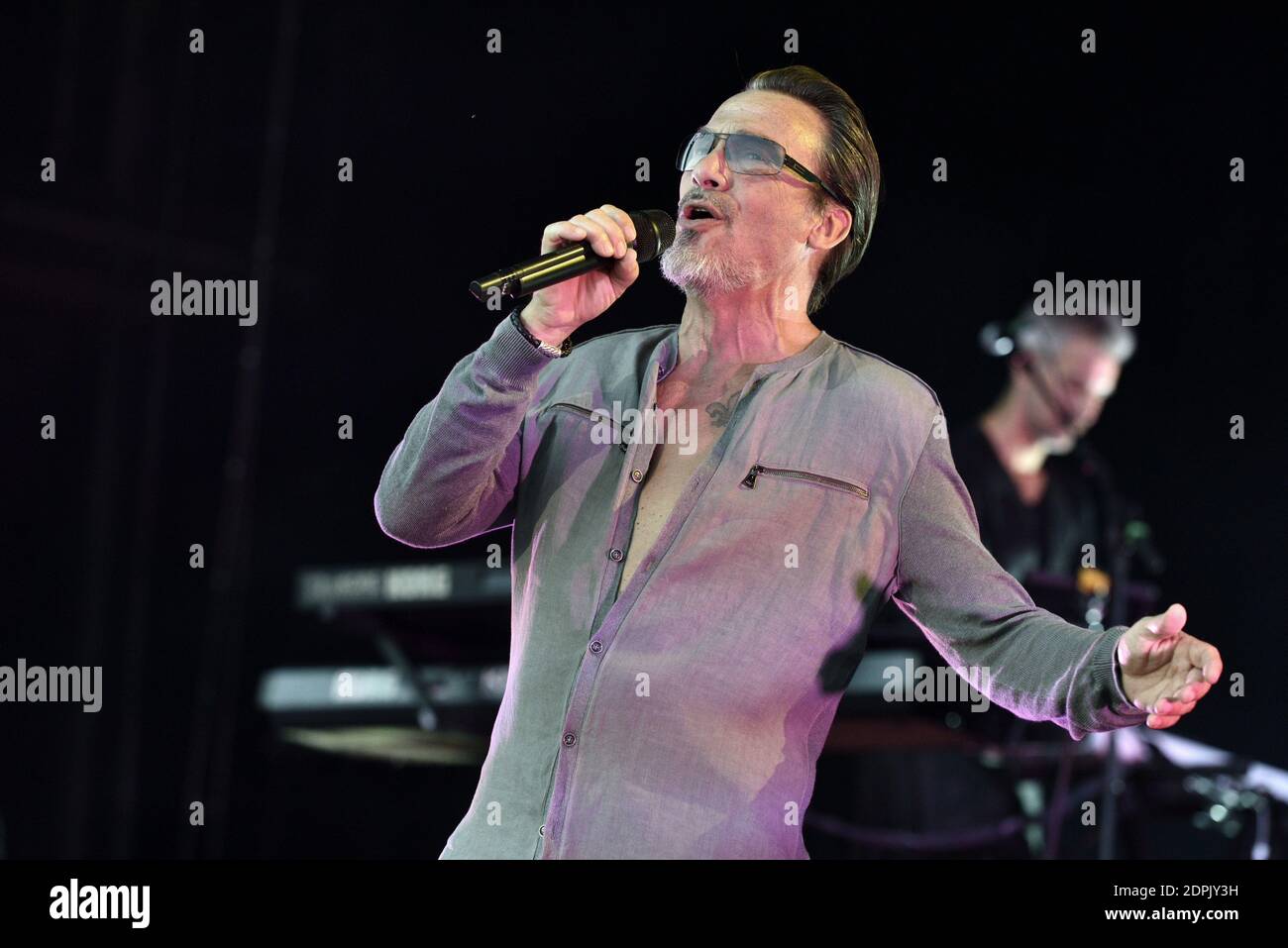 French singer Florent Pagny performs live on stage at 'Le Tigre' during ...