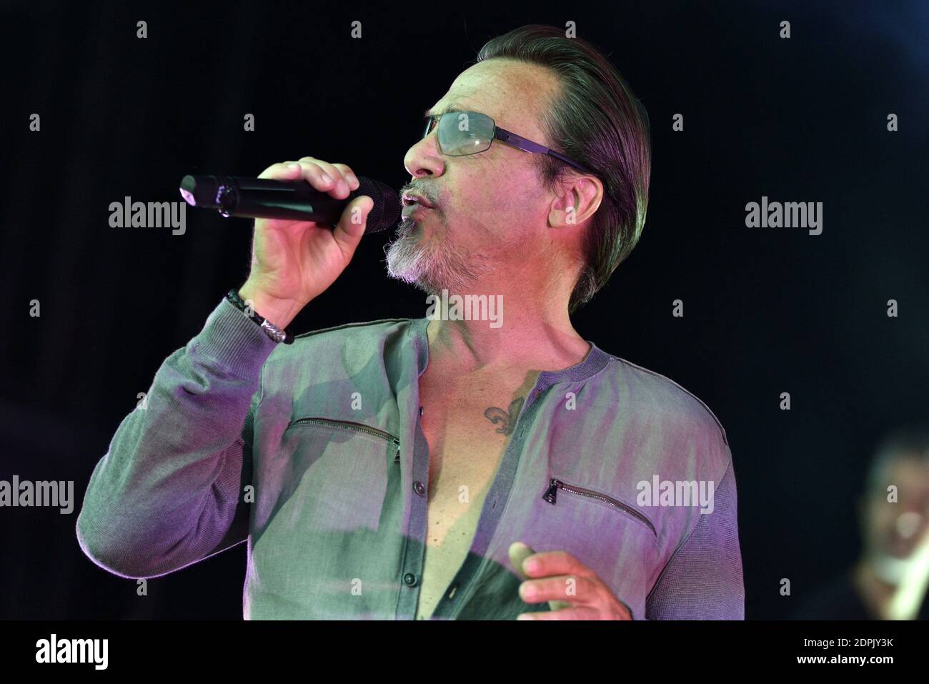 French singer Florent Pagny performs live on stage at 'Le Tigre' during ...