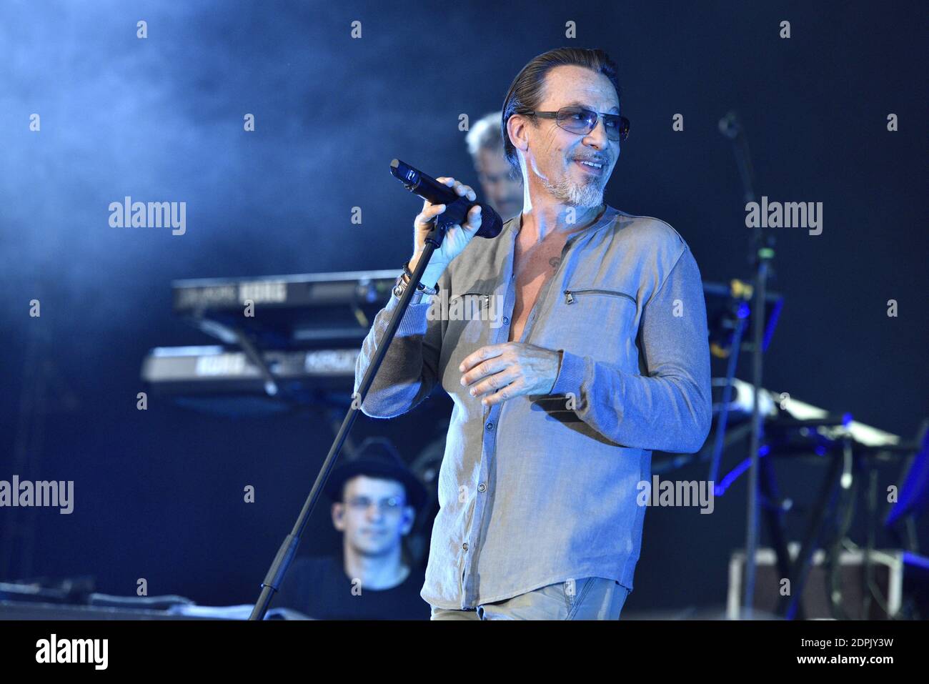 French singer Florent Pagny performs live on stage at 'Le Tigre' during ...