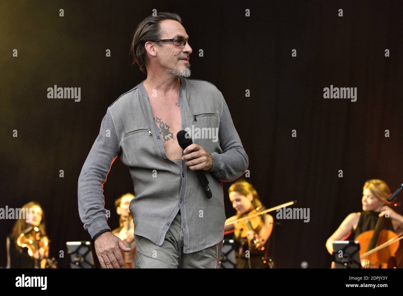 French singer Florent Pagny performs live on stage at 'Le Tigre' during ...