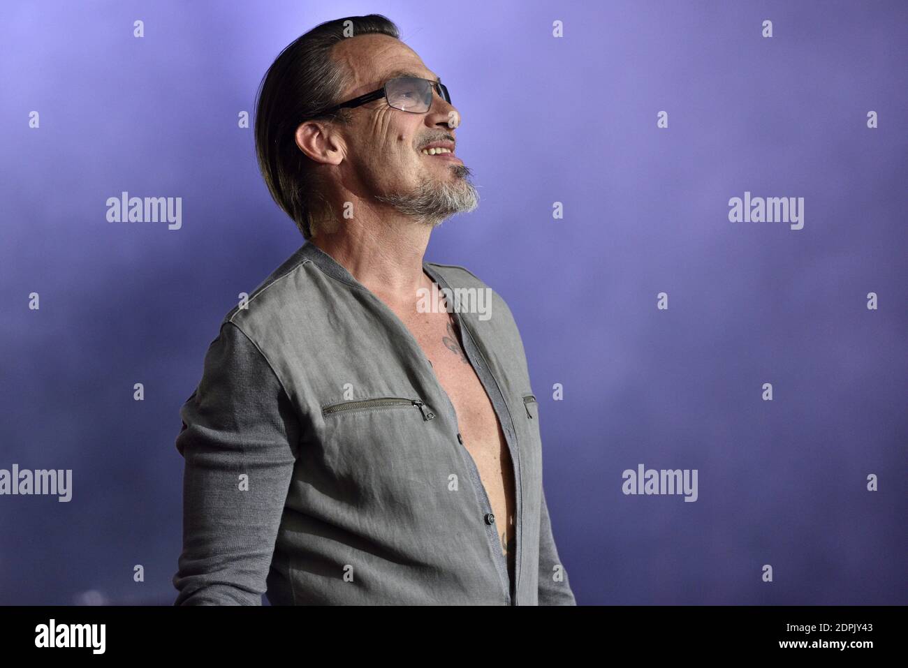 French singer Florent Pagny performs live on stage at 'Le Tigre' during ...
