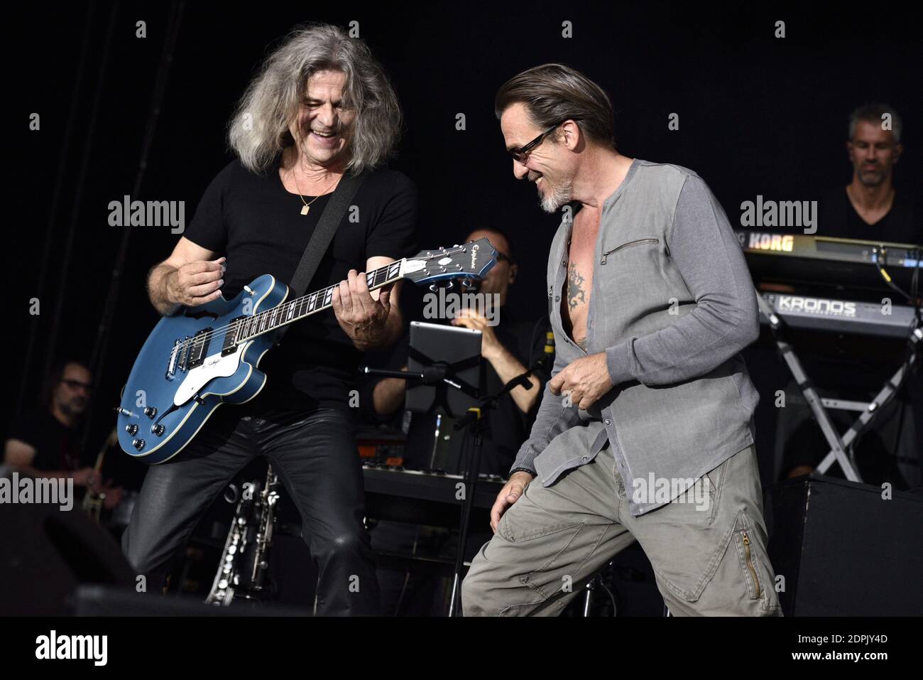 French singer Florent Pagny performs live on stage at 'Le Tigre' during ...