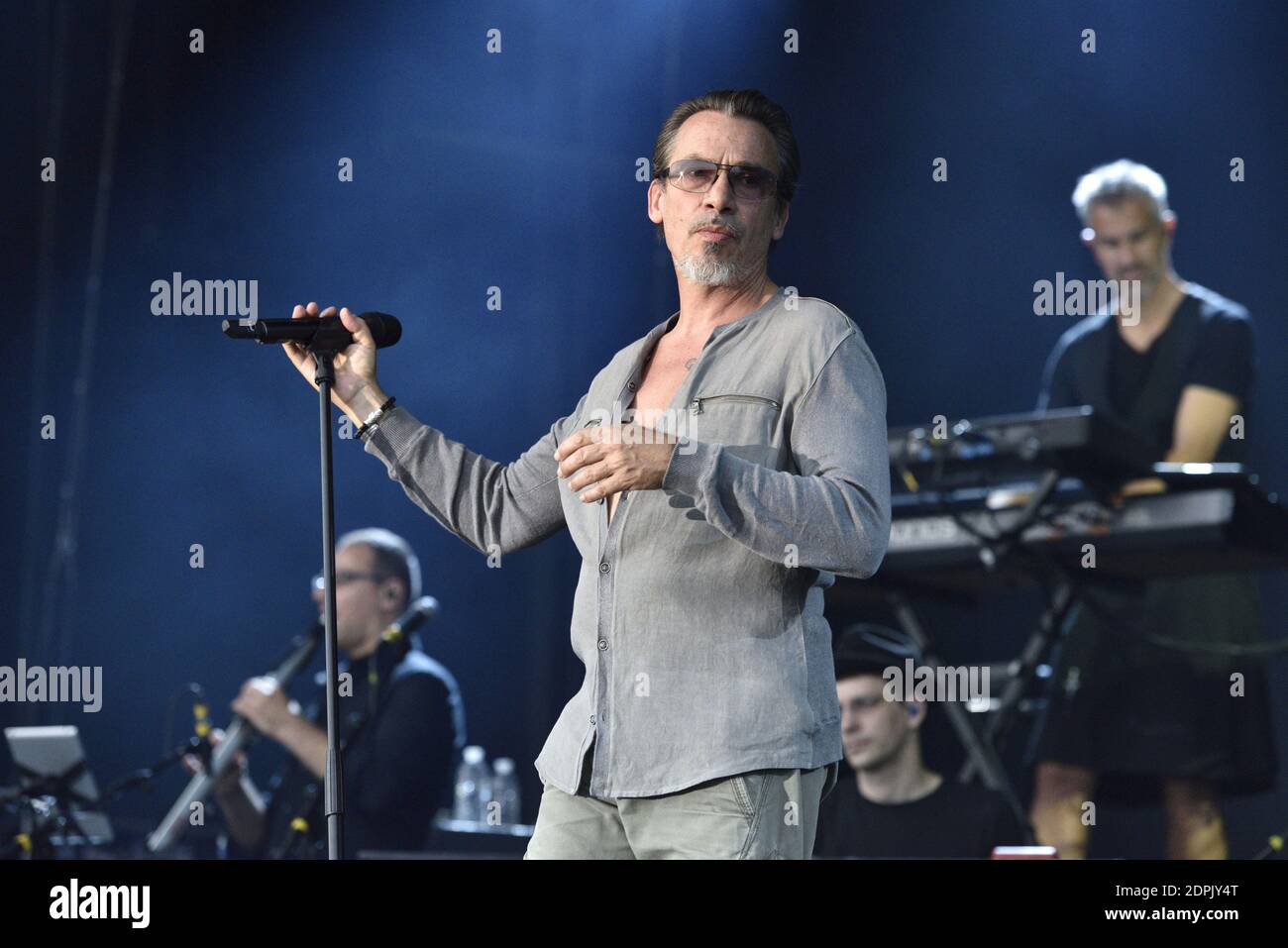 French singer Florent Pagny performs live on stage at 'Le Tigre' during ...