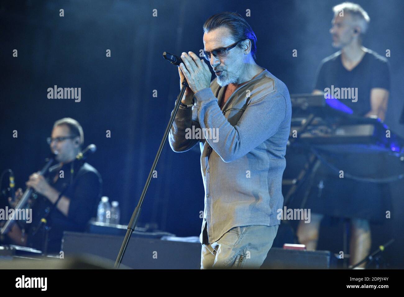 French singer Florent Pagny performs live on stage at 'Le Tigre' during ...