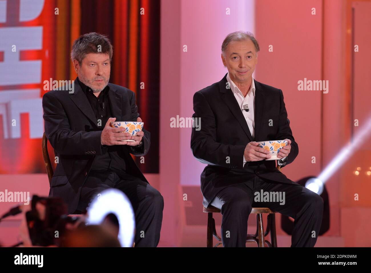 Regis Laspales and Philippe Chevalier at the taping of Vivement ...