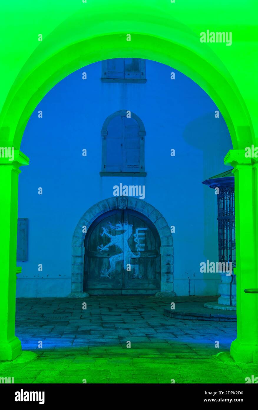 Graz,Austria - December 18, 2020:Old door of the Styrian Armoury ...