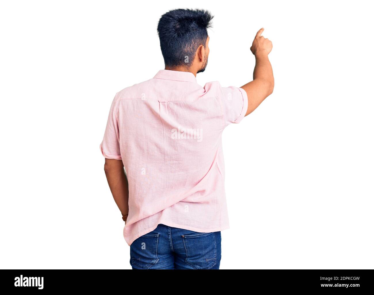 Handsome latin american young man wearing casual summer shirt posing ...