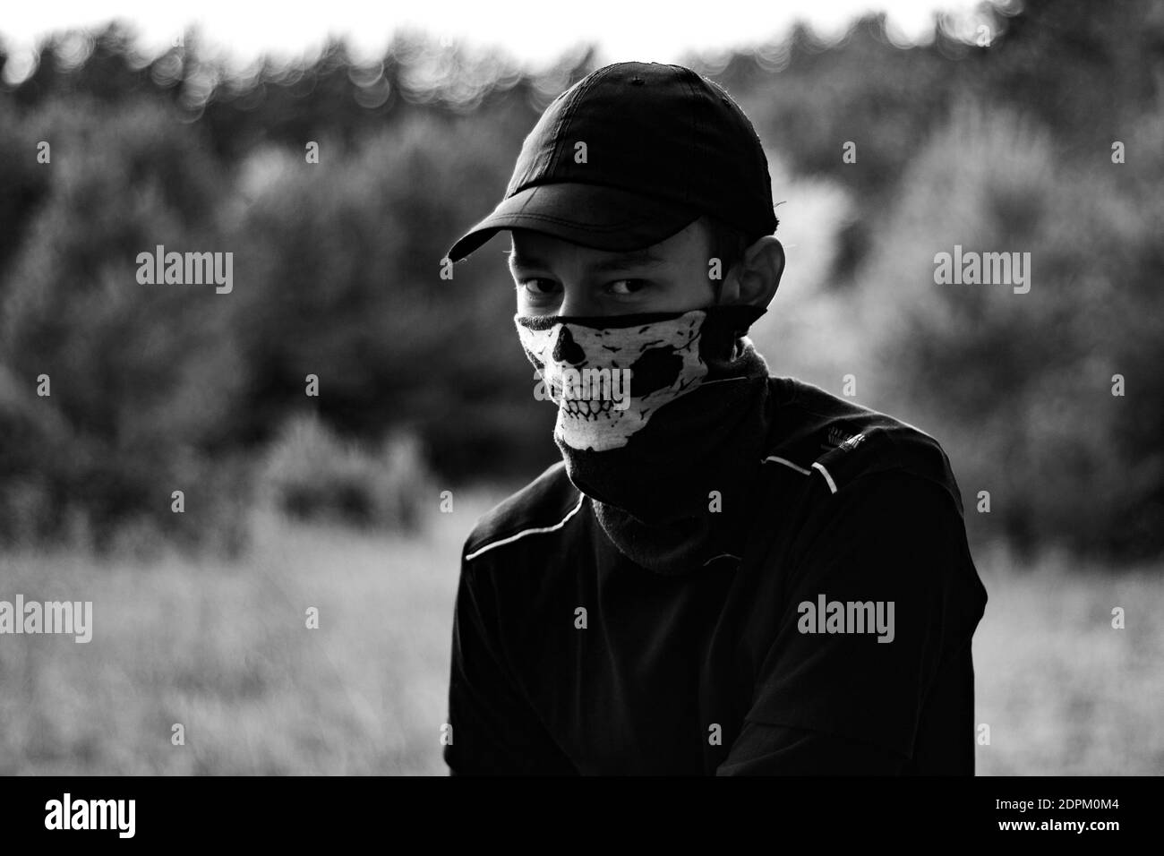 Human skull portrait Black and White Stock Photos & Images - Alamy
