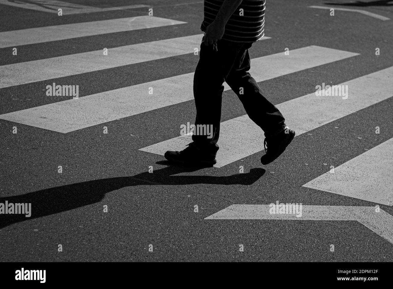Red man symbol pedestrian crossing Black and White Stock Photos ...