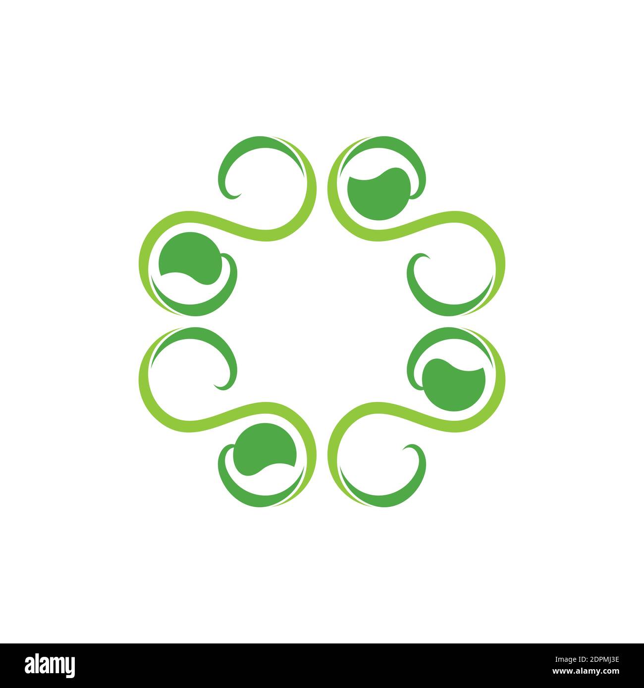 simple leaf swirl loop curves geometric design decoration vector Stock ...