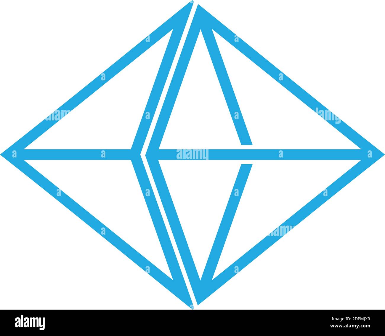 vector of abstract blue diamond line shape symbol logo Stock Vector ...