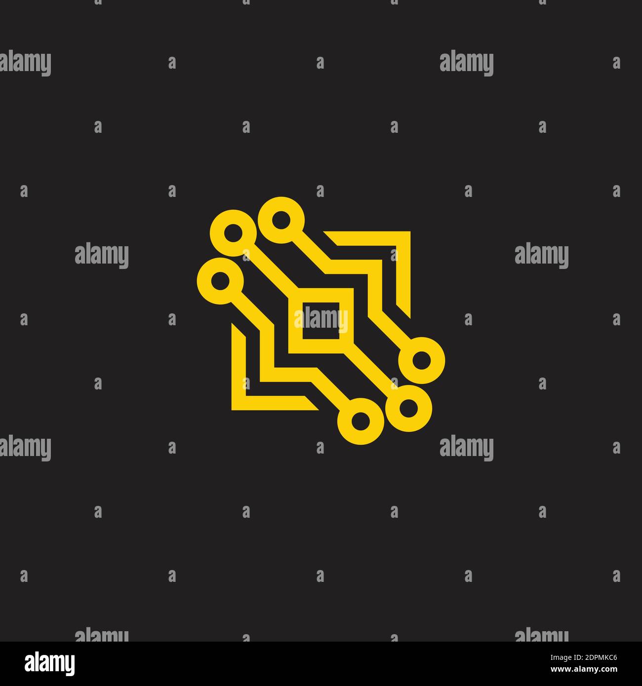 square electronic circuit network symbol logo vector Stock Vector Image ...