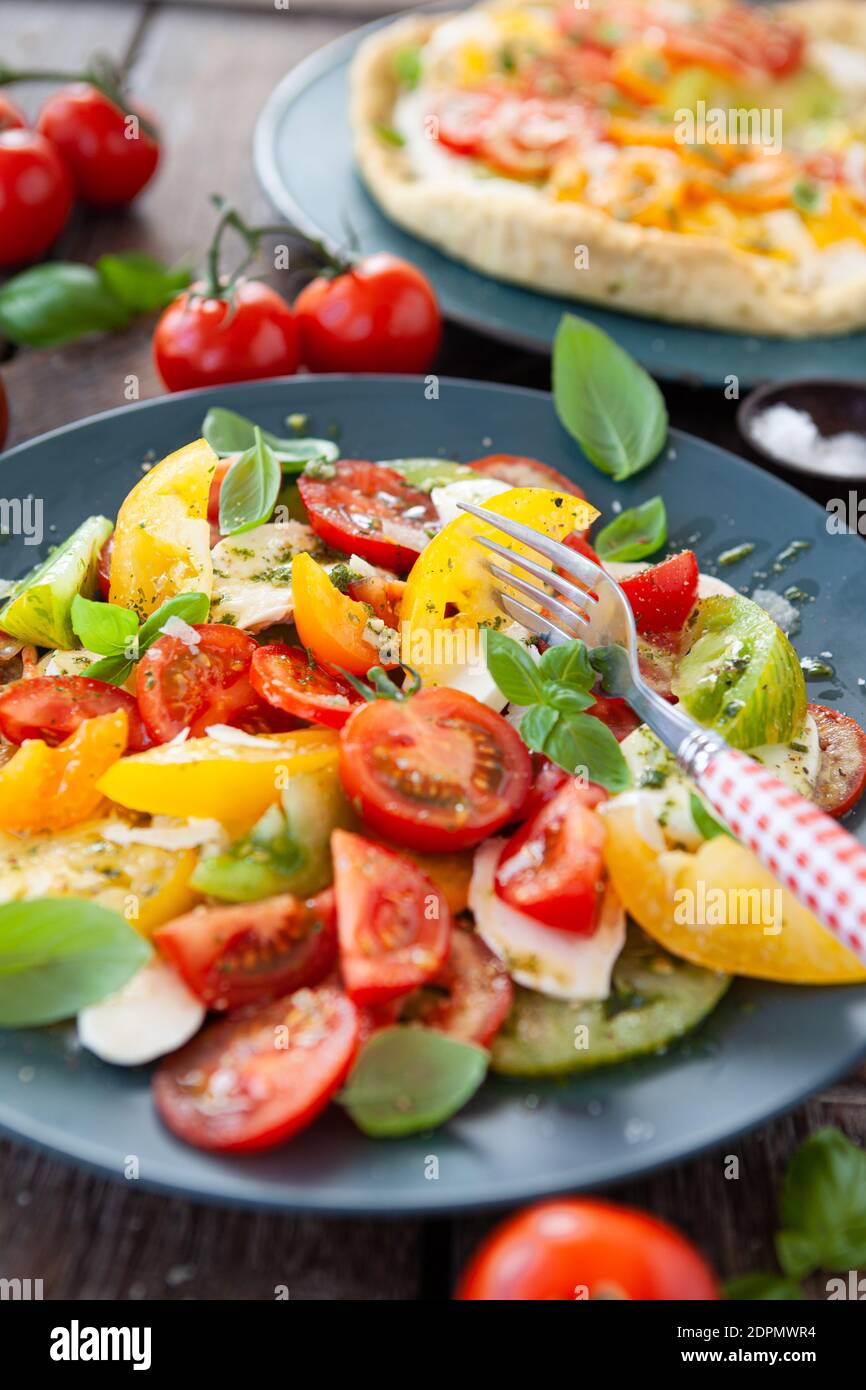 Colorful Tomato Salad Stock Photo - Alamy