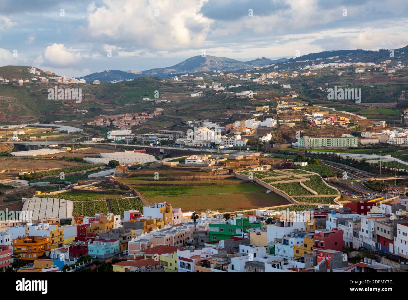 Landscape of Santa MarÃ­a de GuÃ­a the island of Gran Canaria Stock ...