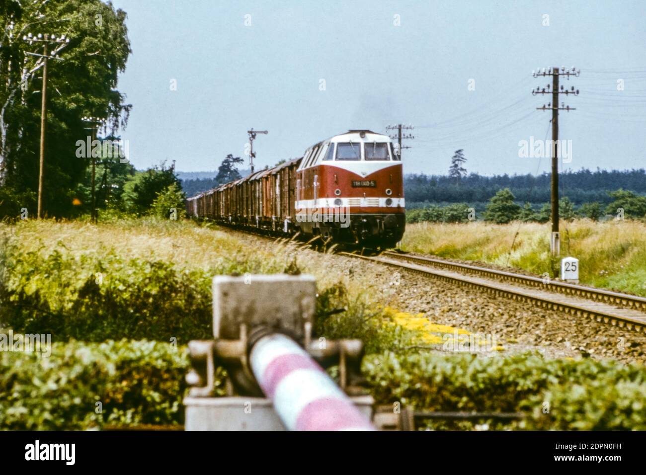 Freight Train With Diesel Locomotive 118 040 Near Süplingen In June ...