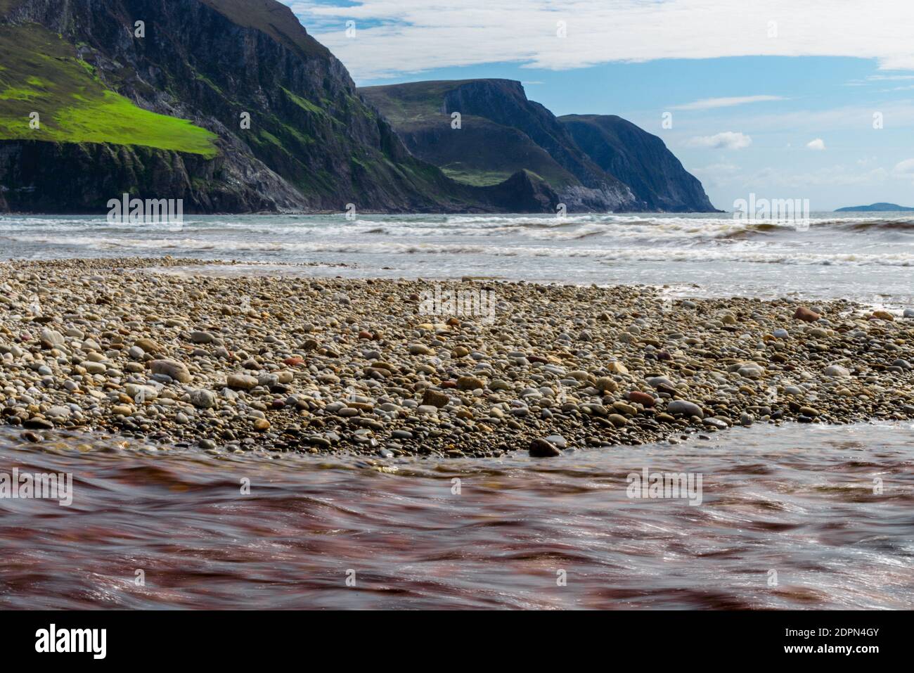 The waves, rocks and mountains, Keel Beach on Achill Island, County ...