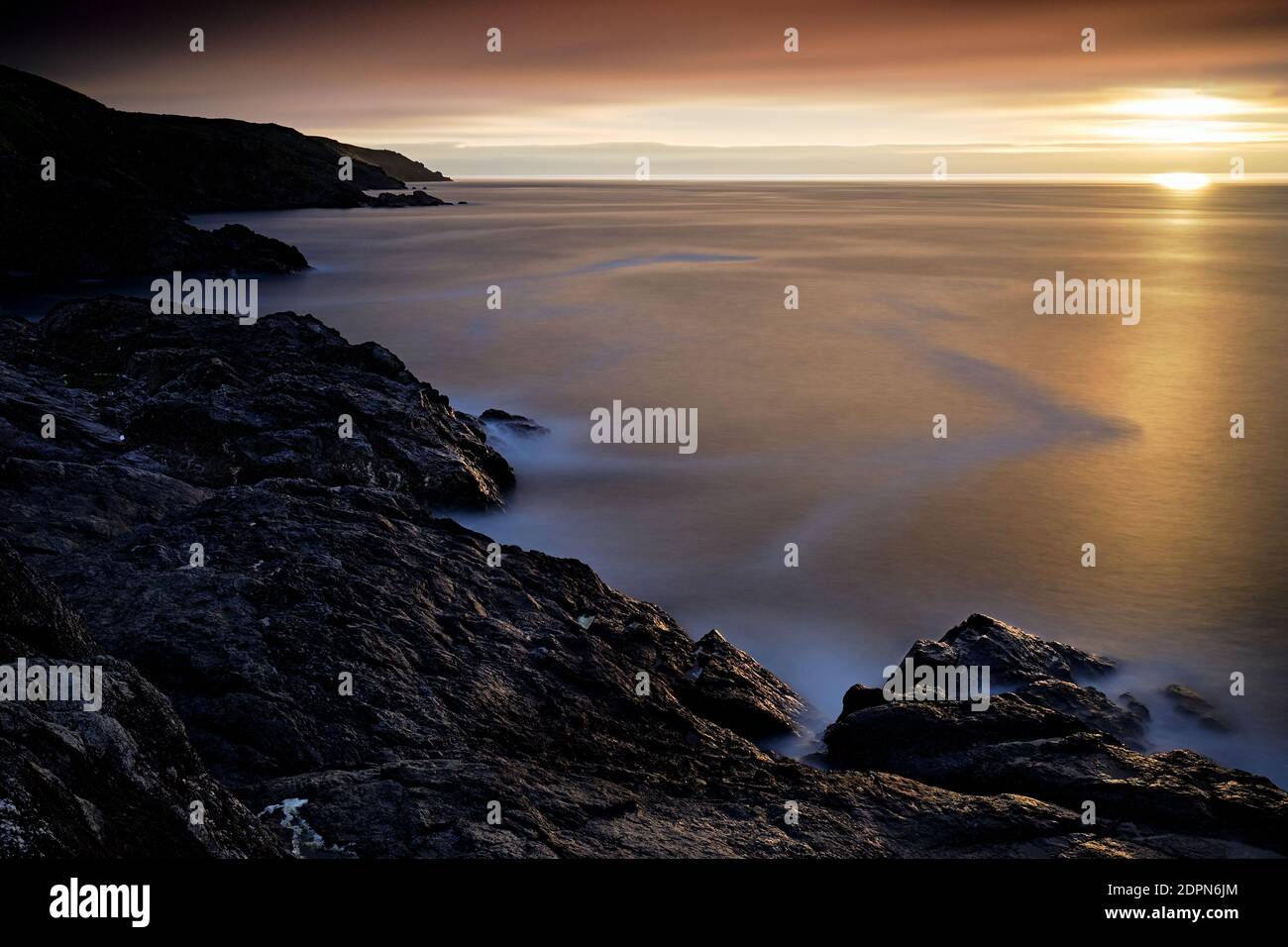 St Ives at Sunset With Headlands Stock Photo - Alamy