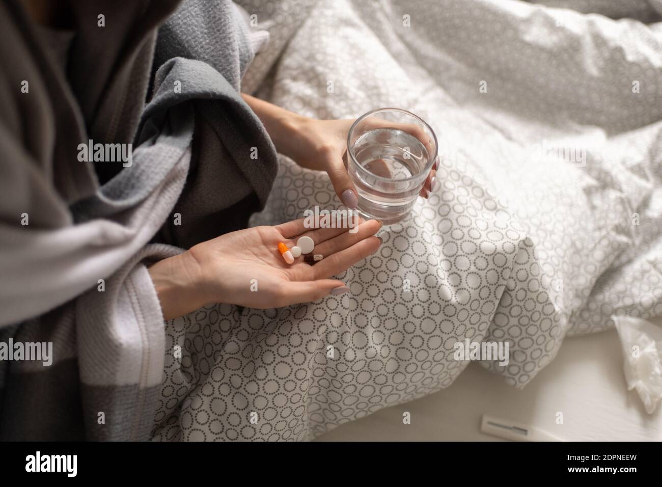 Sick lady on the bed hi-res stock photography and images - Alamy