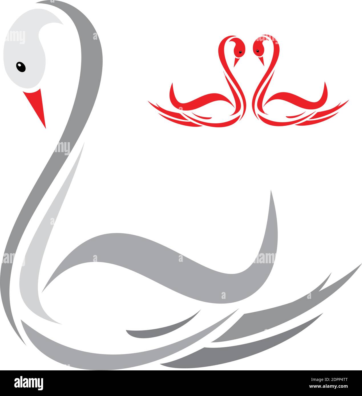 Vector of swan design on a white background. Easy editable layered ...