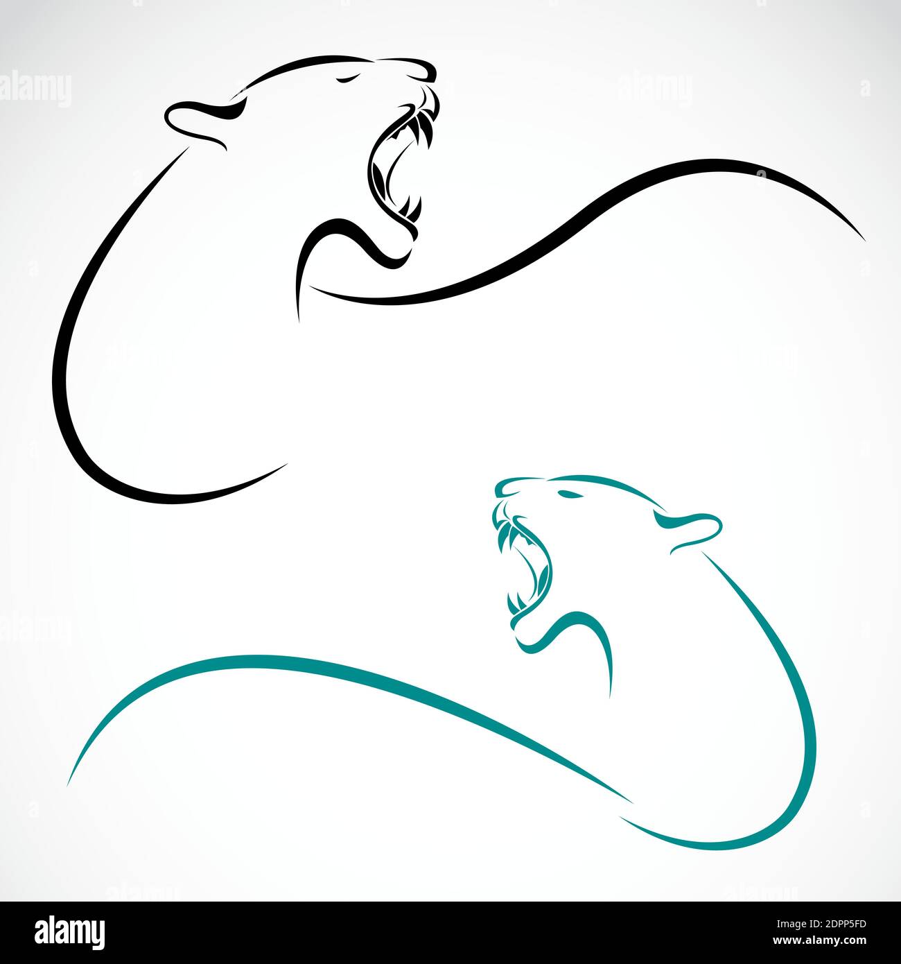 Vector of a tiger on white background. Easy editable layered vector ...