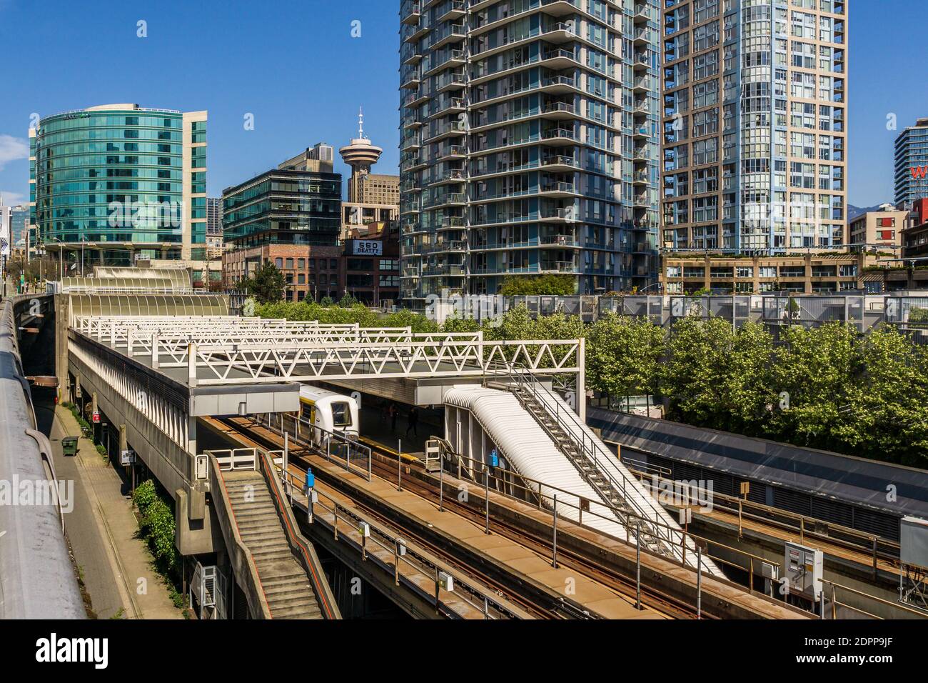 VANCOUVER, CANADA - APRIL 14, 2020: SkyTrain rapid transit system ...