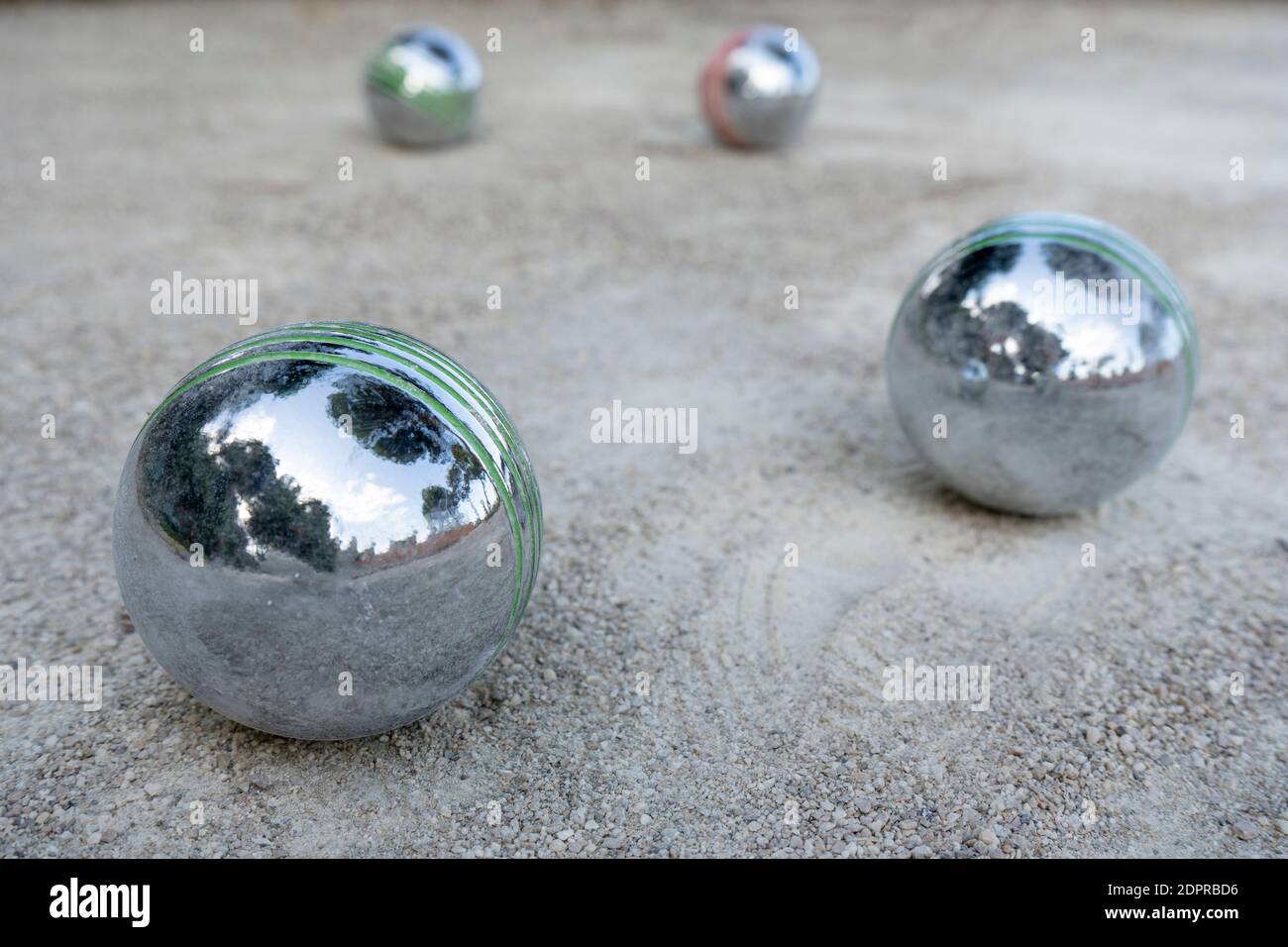 Petanque game play grass ball balls competition hi-res stock ...