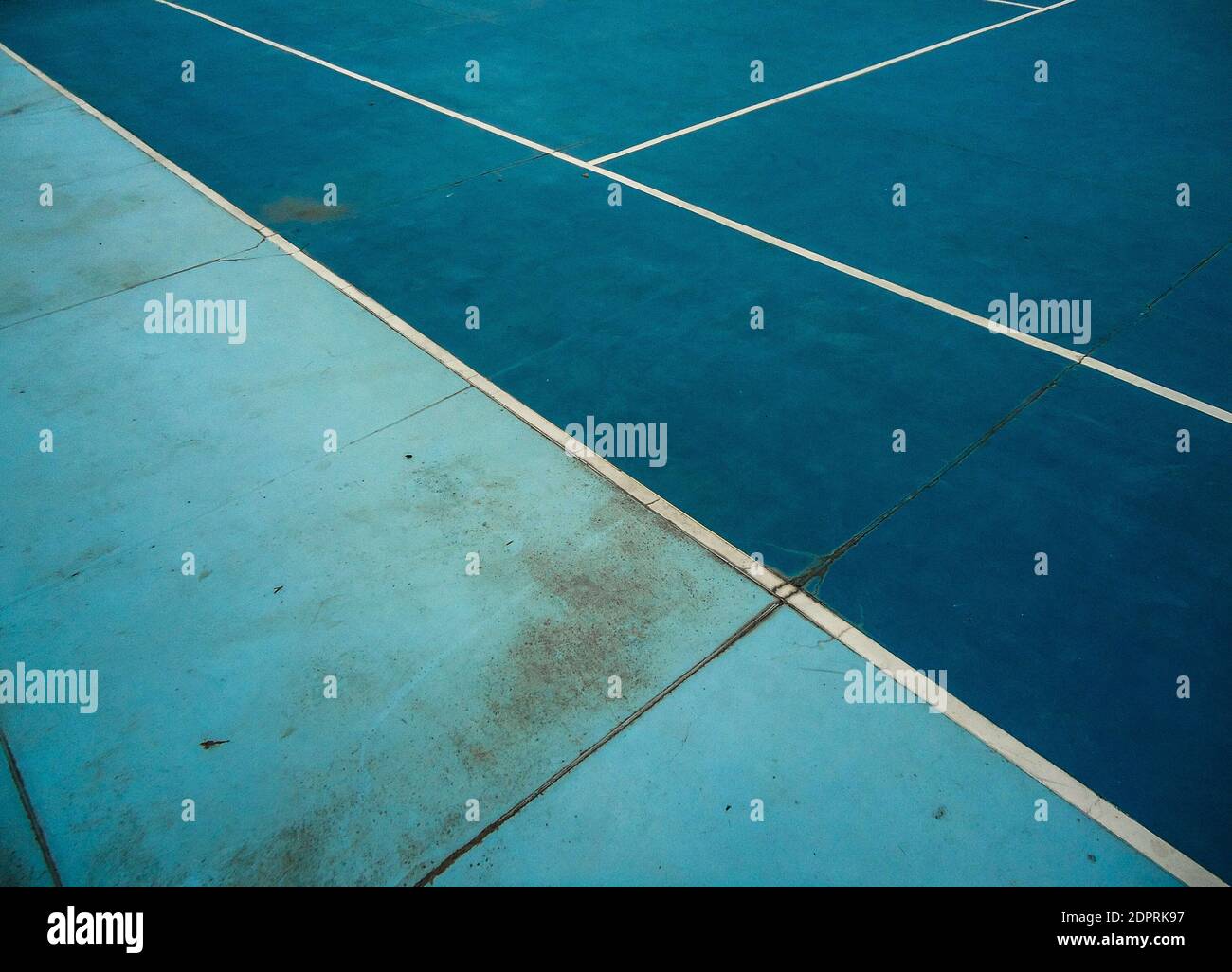 Image Of A Tennis Court With Blue Colors Stock Photo - Alamy