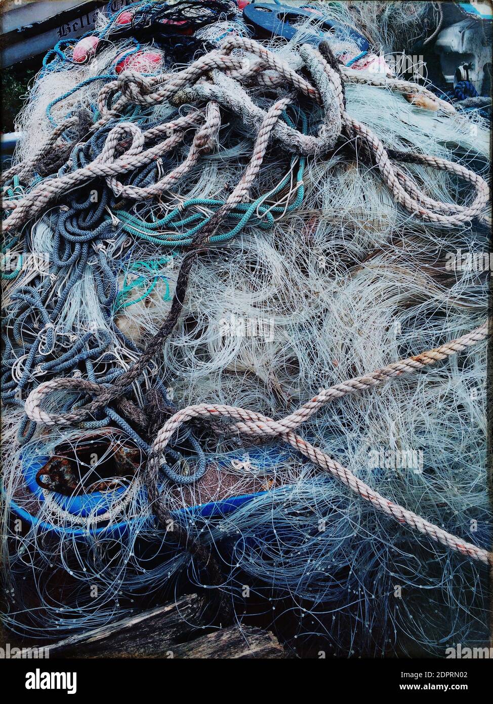 Blue Fishing Net Stock Photo - Alamy