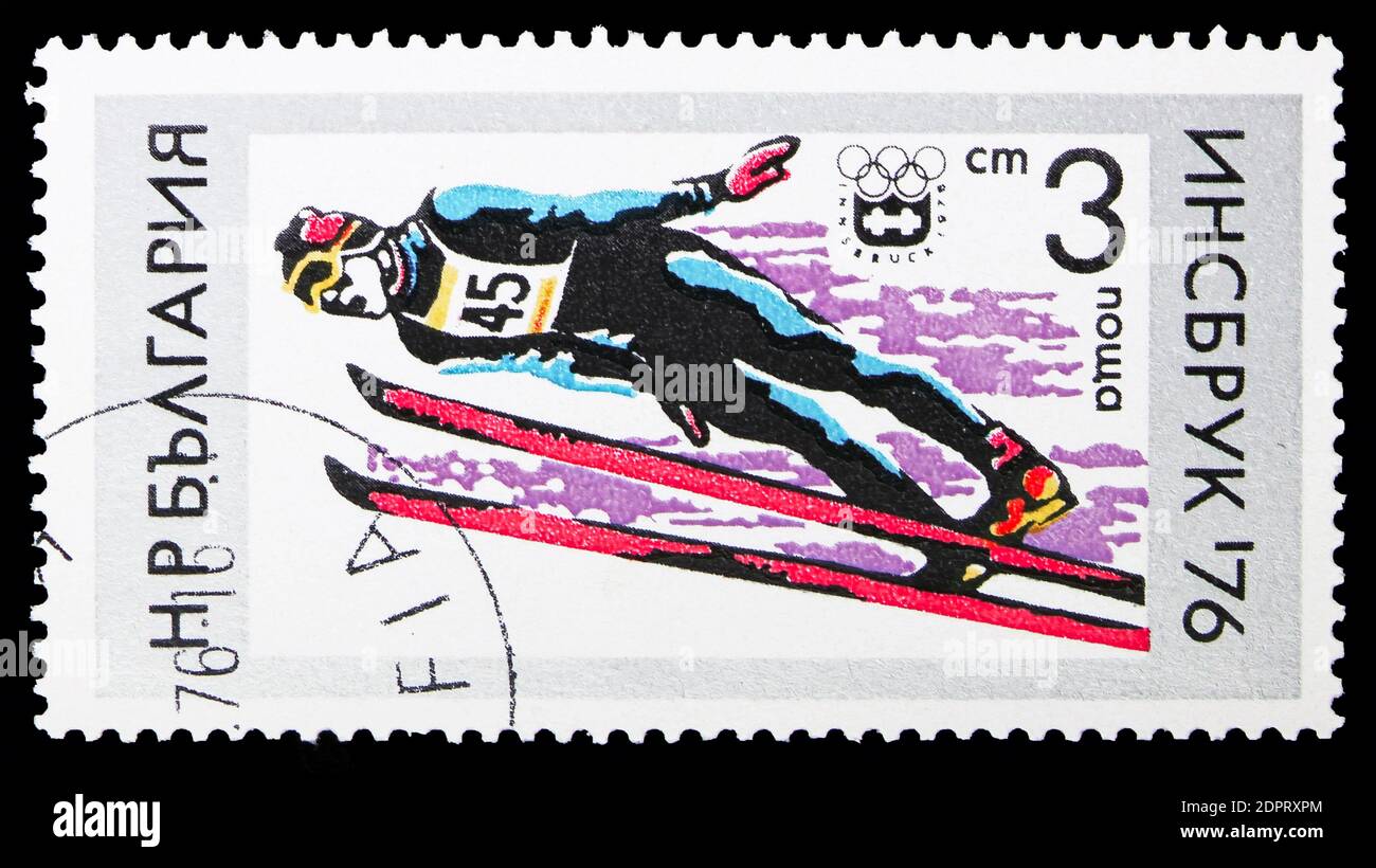 MOSCOW, RUSSIA - SEPTEMBER 26, 2018: A stamp printed in Bulgaria shows ...