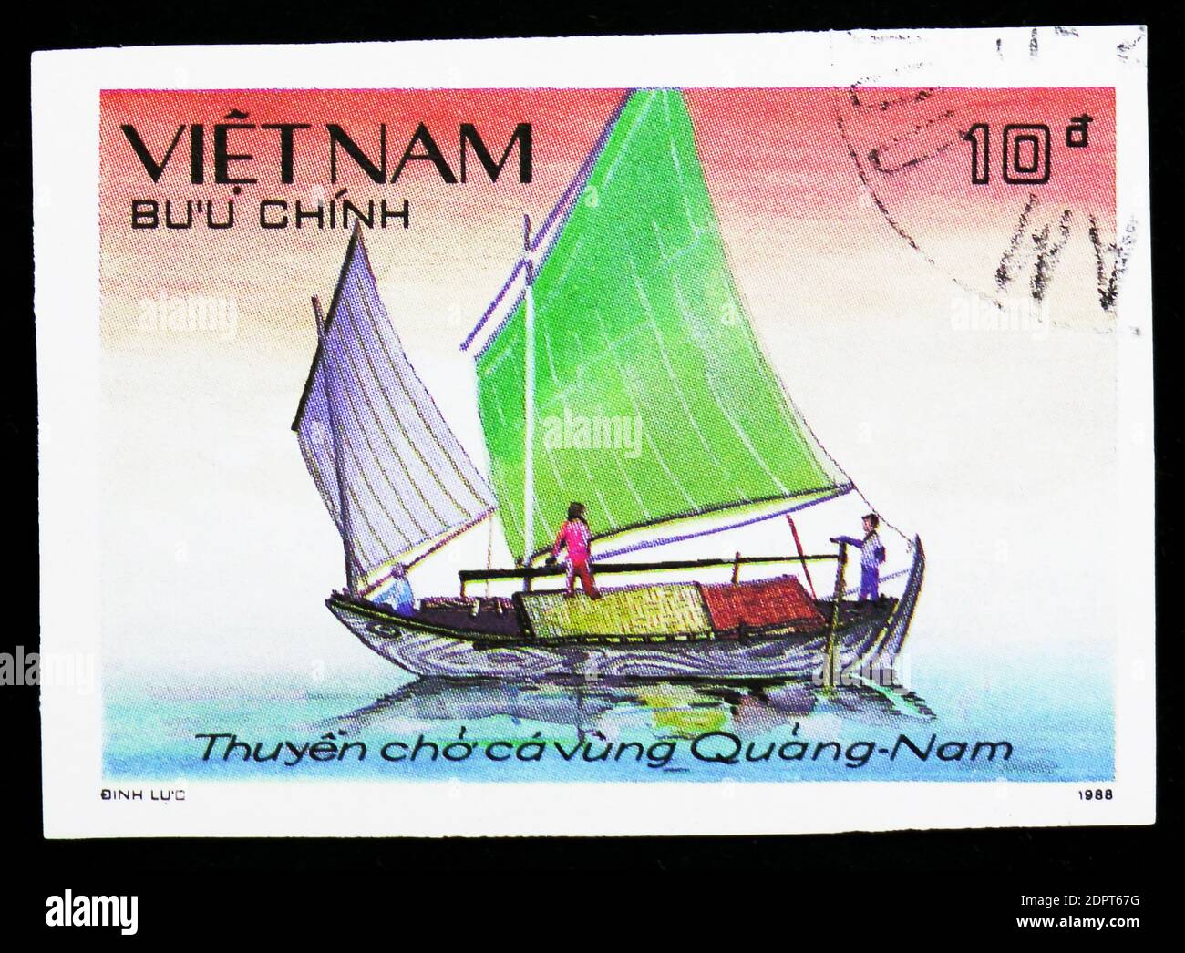 MOSCOW, RUSSIA - OCTOBER 6, 2018: A stamp printed in Vietnam shows Junk ...