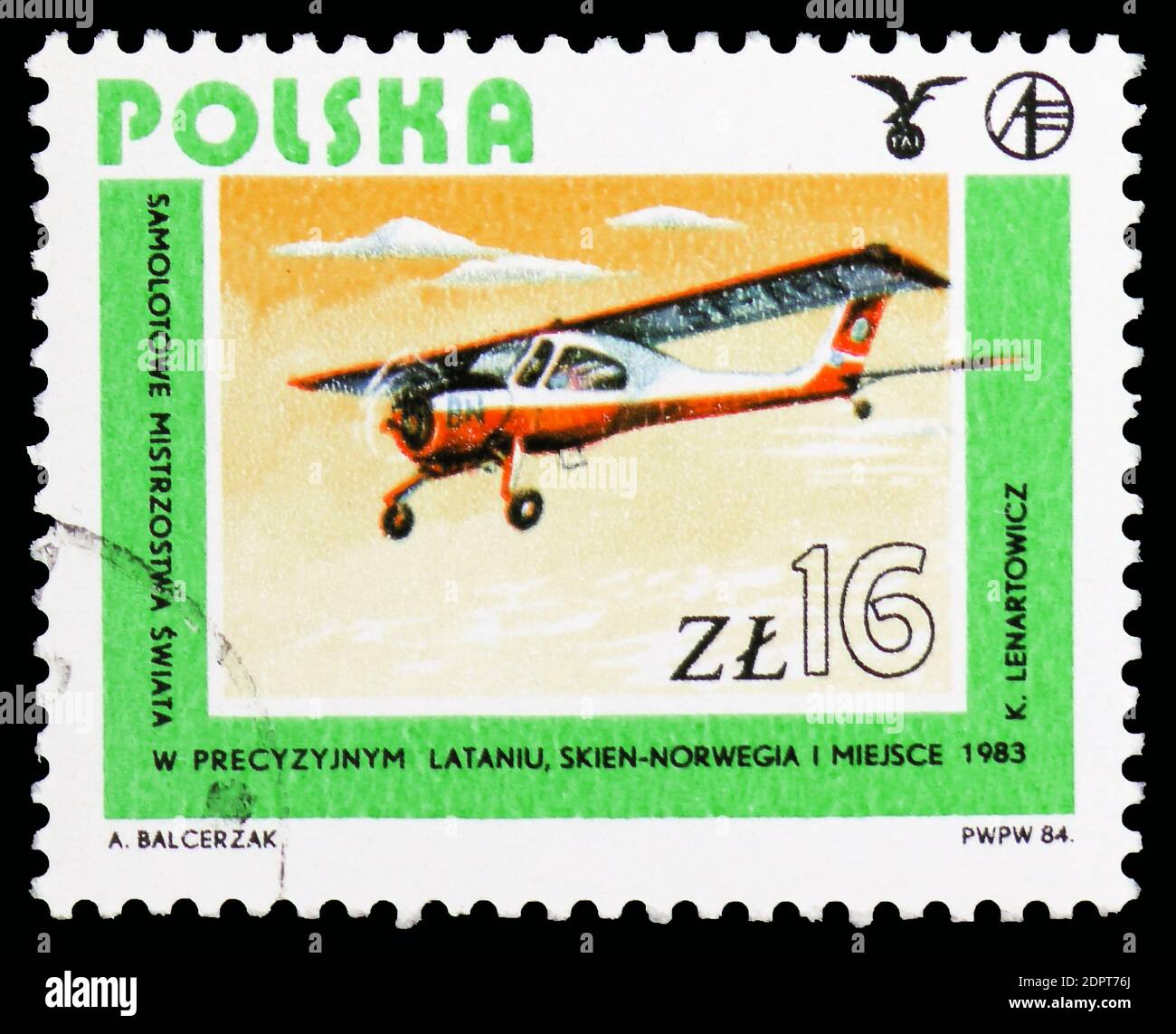 MOSCOW, RUSSIA - OCTOBER 6, 2018: A stamp printed in Poland shows Wilga ...