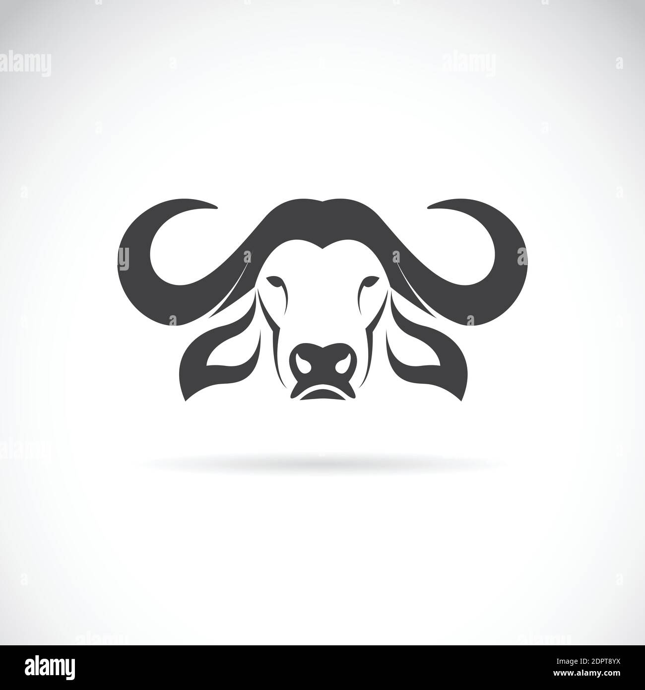 Vector of a buffalo head on white background. Easy editable layered ...