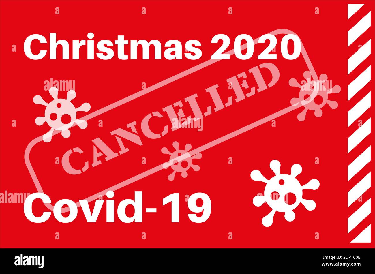 Christmas 2020 has been cancelled - COVID-19 vector Illustration on a ...